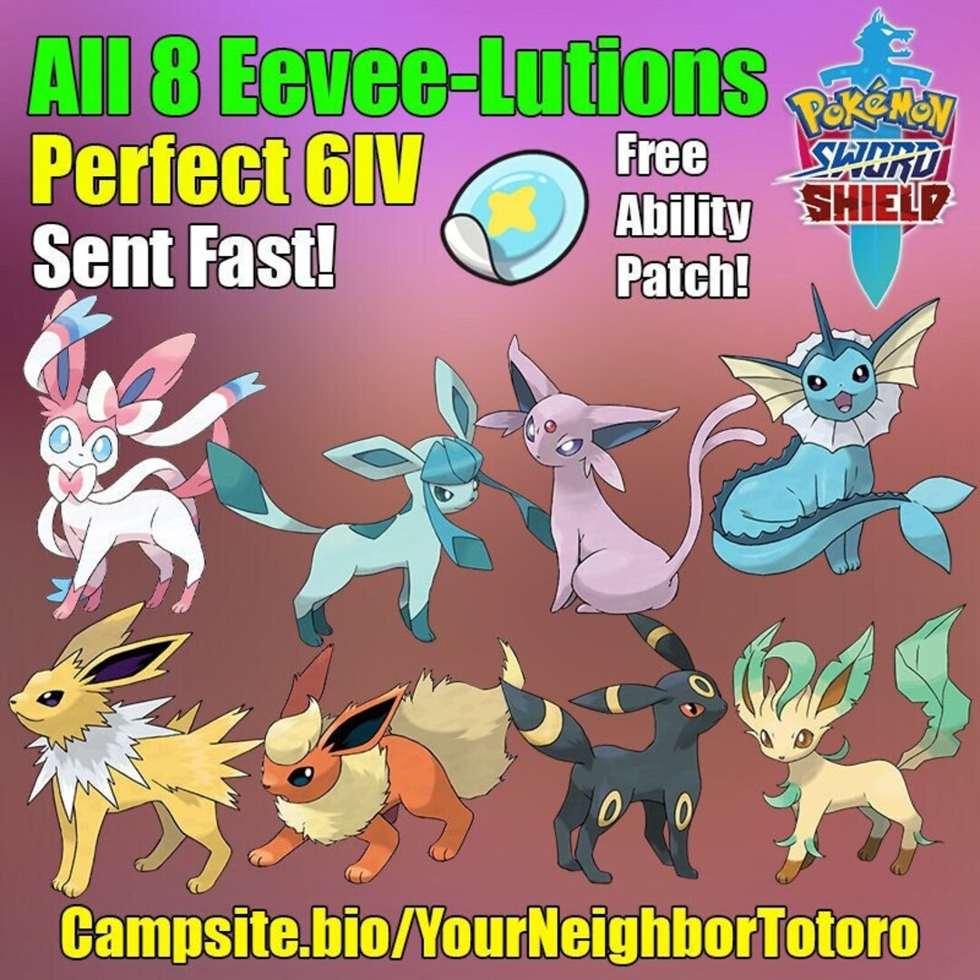 Los 8 Eevee-Lutions Shiny / Normal Pokemon Sword and - Etsy México