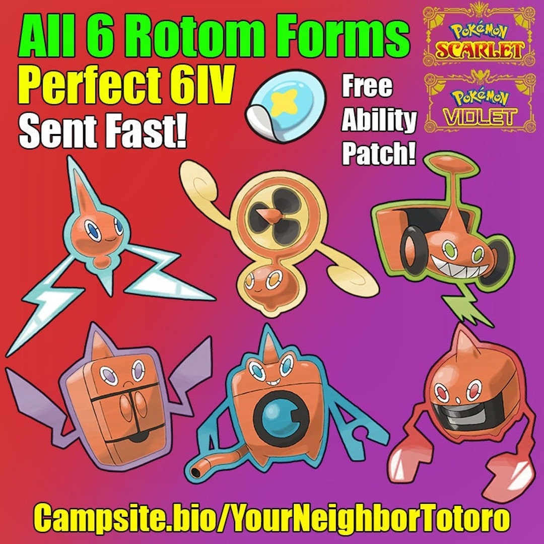 All 6 Rotom Forms Shiny / Normal Pokemon Scarlet and Violet Custom ...