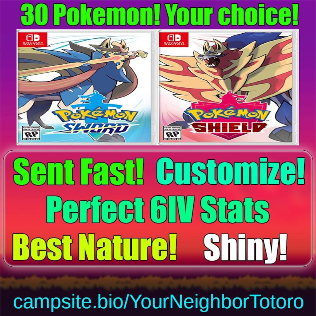 30 Pokemon your Choice Pokemon Sword and Shield Custom Pokemon Perfect ...