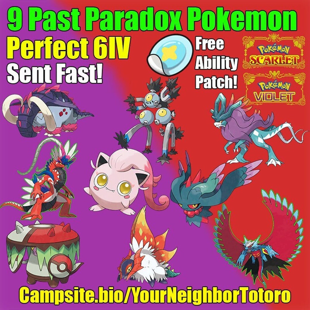 9 Past Paradox Pokemon - Shiny / Normal - Pokemon Scarlet and Violet ...