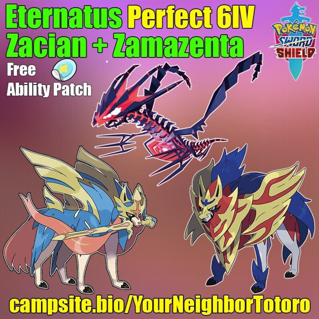 Eternatus Zacian Zamazenta Shiny / Normal Pokemon Sword and Shield ...