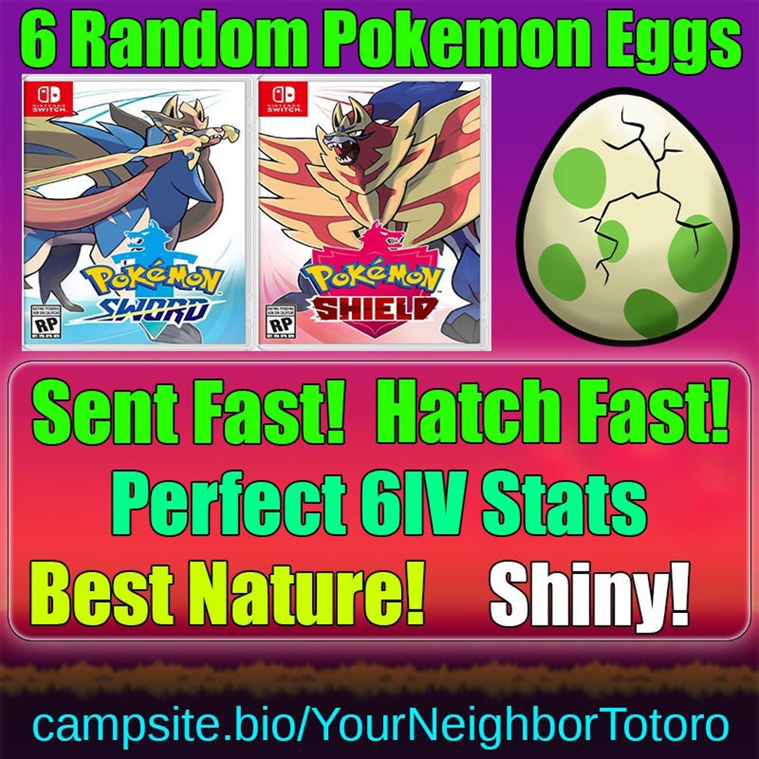 6 Random Shiny 6IV Eggs - Pokemon Sword and Shield - Custom Pokemon ...