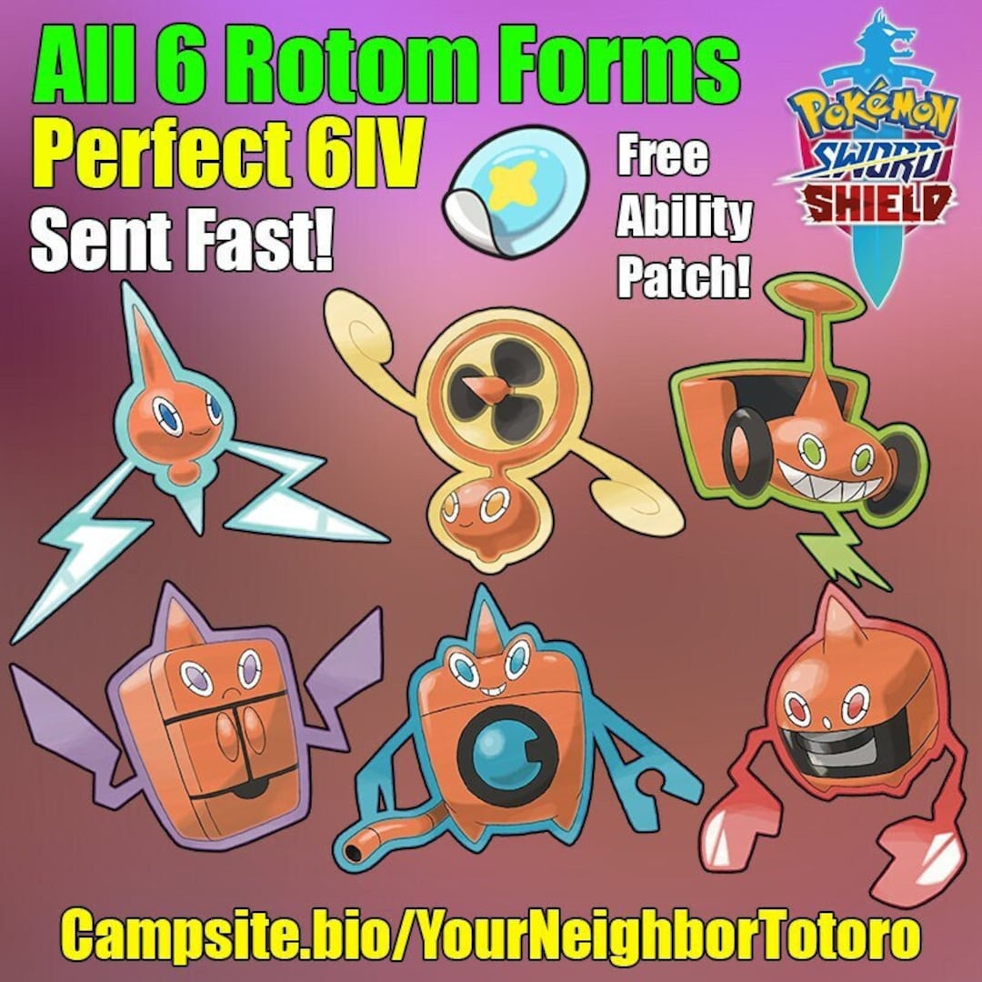 All 6 Rotom Forms - Shiny / Normal - Pokemon Sword and Shield - Custom ...