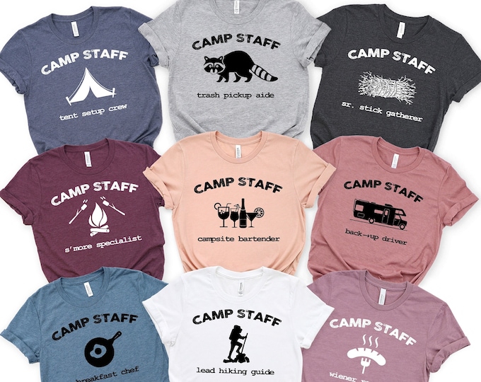 Personalized Camp Staff Tshirt,matching Camping Shirts,camp Gifts,funny ...