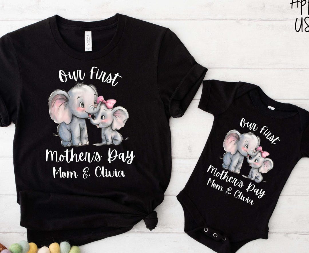 Mom and Baby Matching Shirt With Custom Names for Mother's Day, Our ...