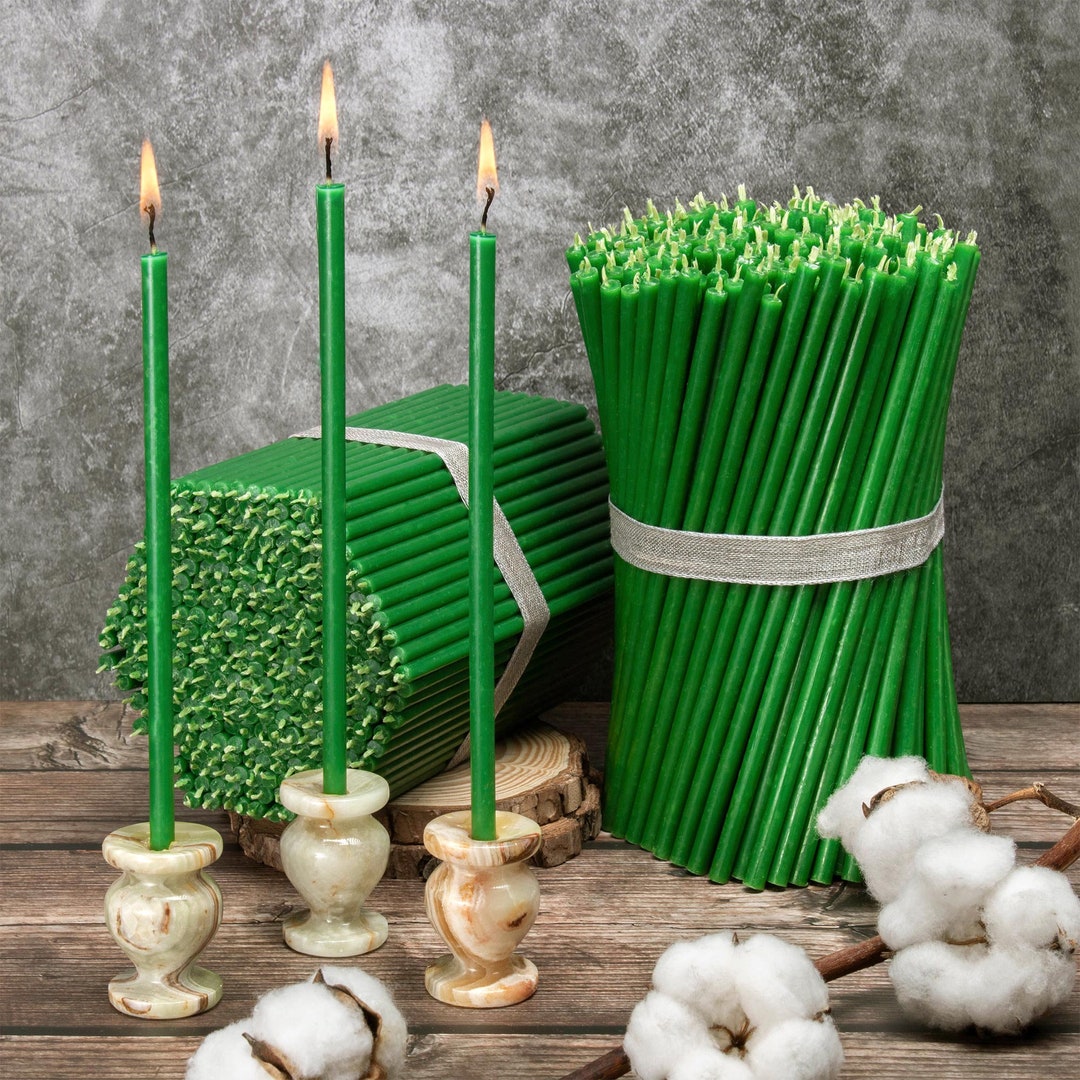 Green Beeswax Candles High-quality Ritual Candles Stick Candles ...