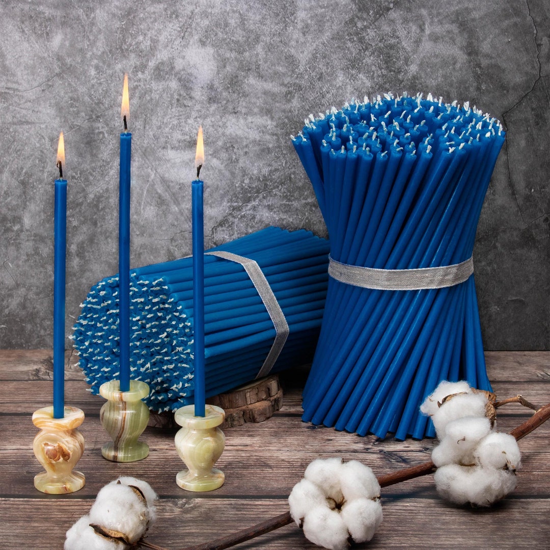 Bundle of Candles Blue Beeswax Candles High-quality Ritual Candles ...