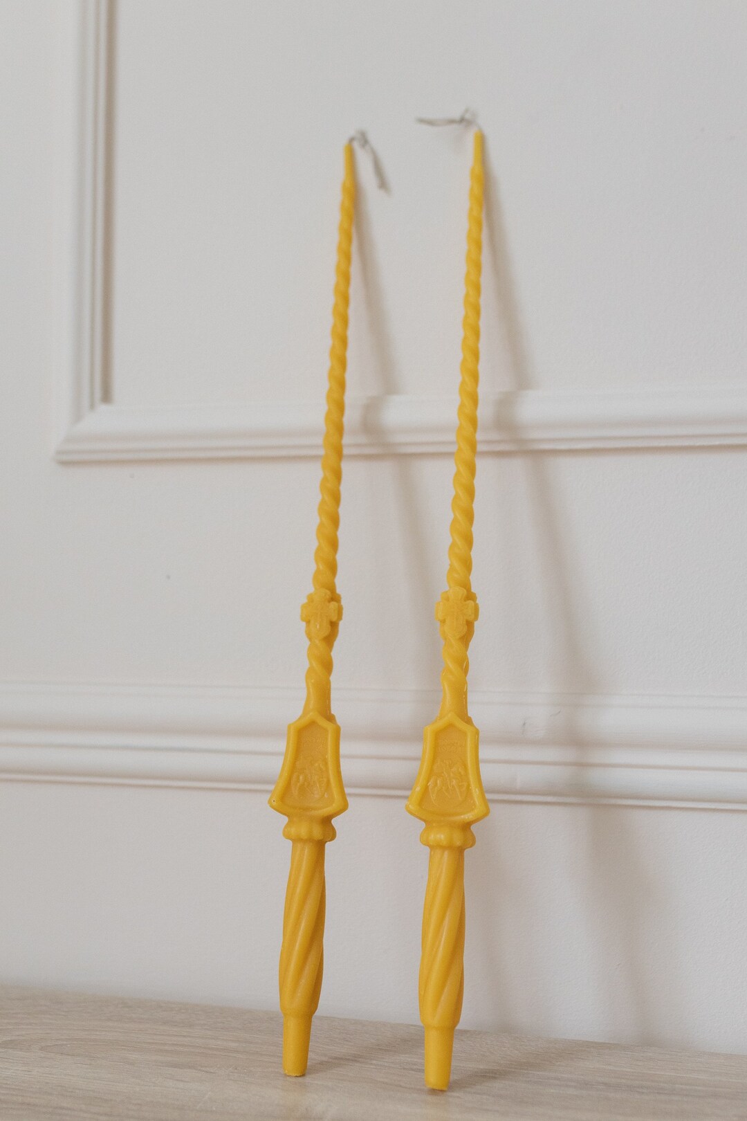 2 Pcs. Long Ritual Candles With a Handle, Handmade | 80 Cm | Pure ...