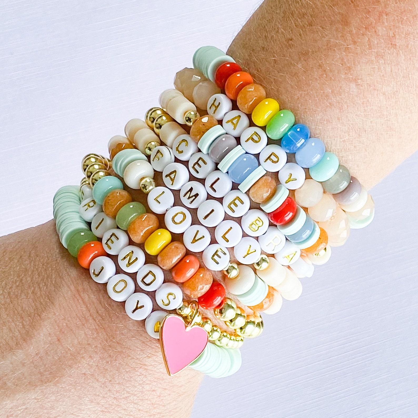 The Joy DIY Stretchy Bracelet Rainbow Jewelry Making Bead Kit for ...