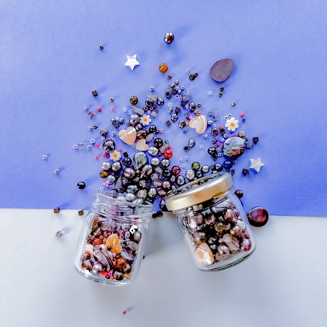 Beads Inc Chroma Caviar Luxe Bead Blend Gemstone Flower Glass Natural ...