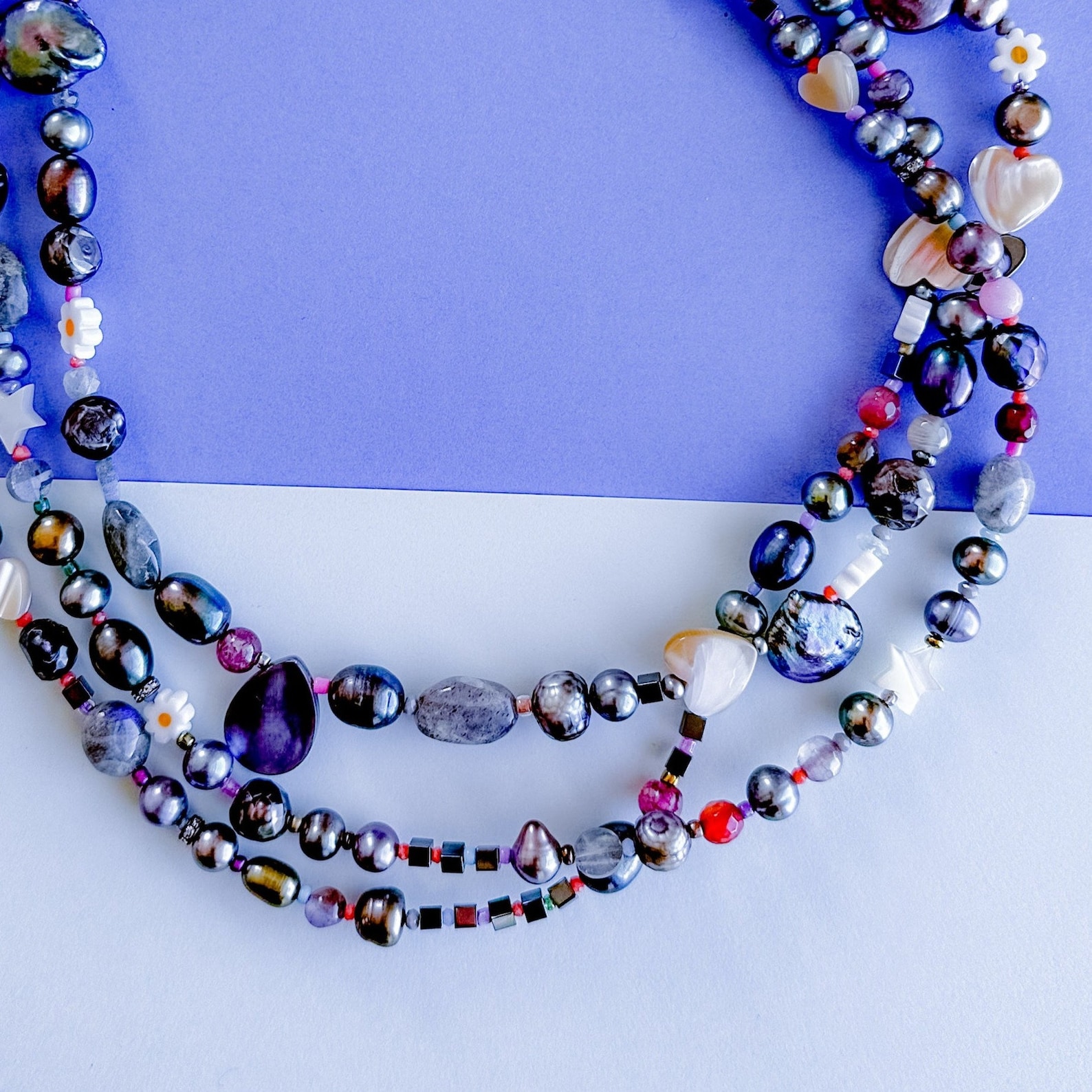 Beads Inc Chroma Caviar Luxe Bead Blend Gemstone Flower Glass Natural ...