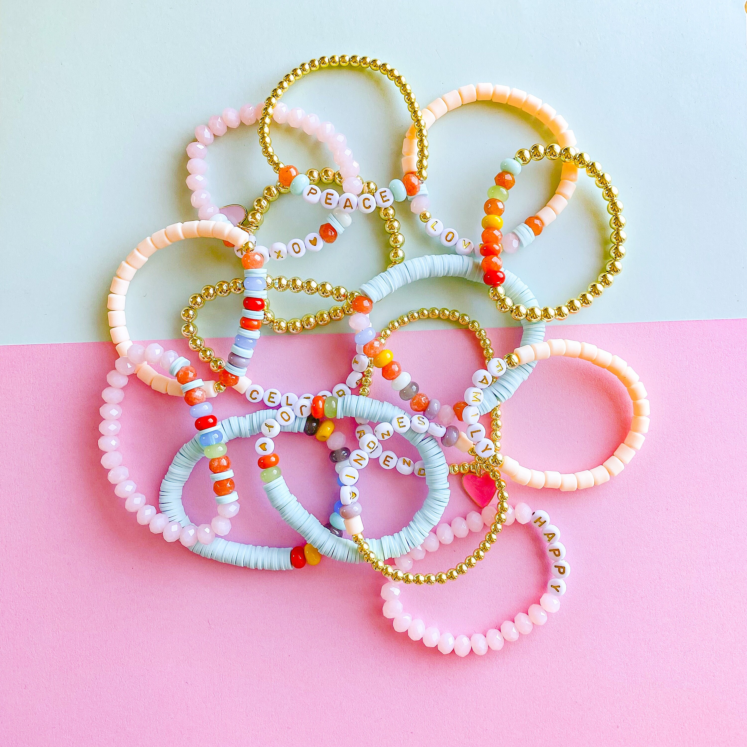 The Joy DIY Stretchy Bracelet Rainbow Jewelry Making Bead Kit for ...