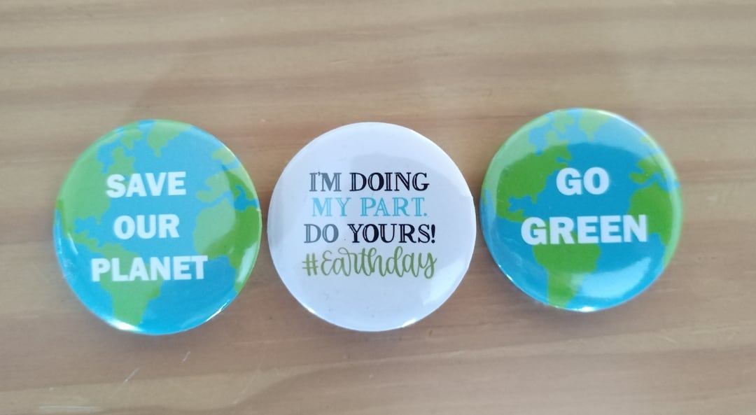 Earth Day Badges/ Badge Set/ Earth Day Awareness/ 32mm Badge Set - Etsy
