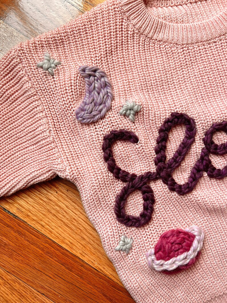 Two the Moon Custom Embroidered Birthday Sweater - Etsy