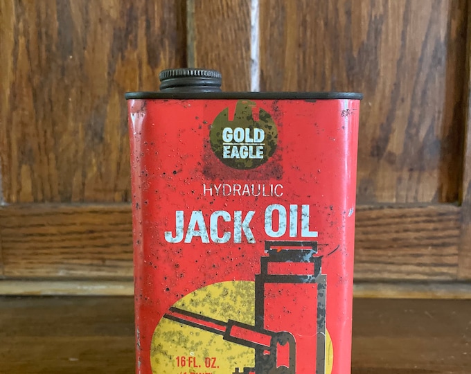 Vintage Gold Eagle Hydraulic Jack Oil Metal Tin With - Etsy