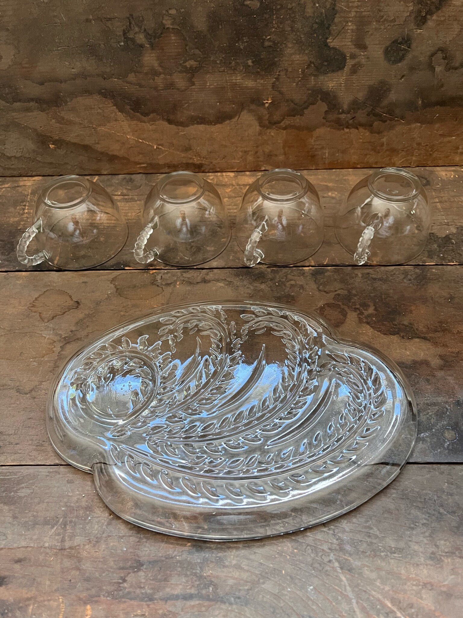 Mid Century Cut Glass Snack Set ~ Homestead by Federal Glass Co ...
