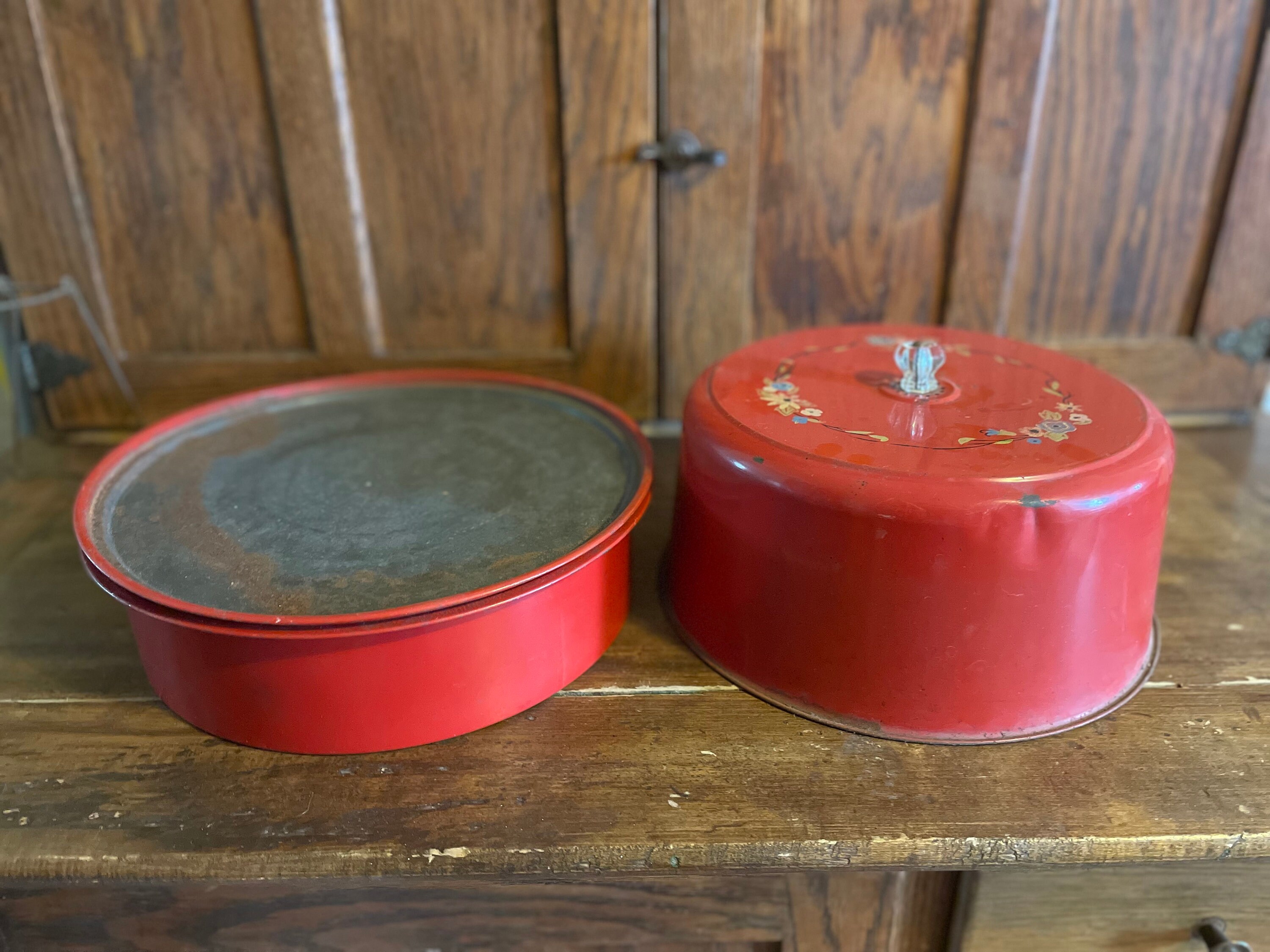 Vintage 2 Tiered Cake Pie Tin Hand Painted - Etsy
