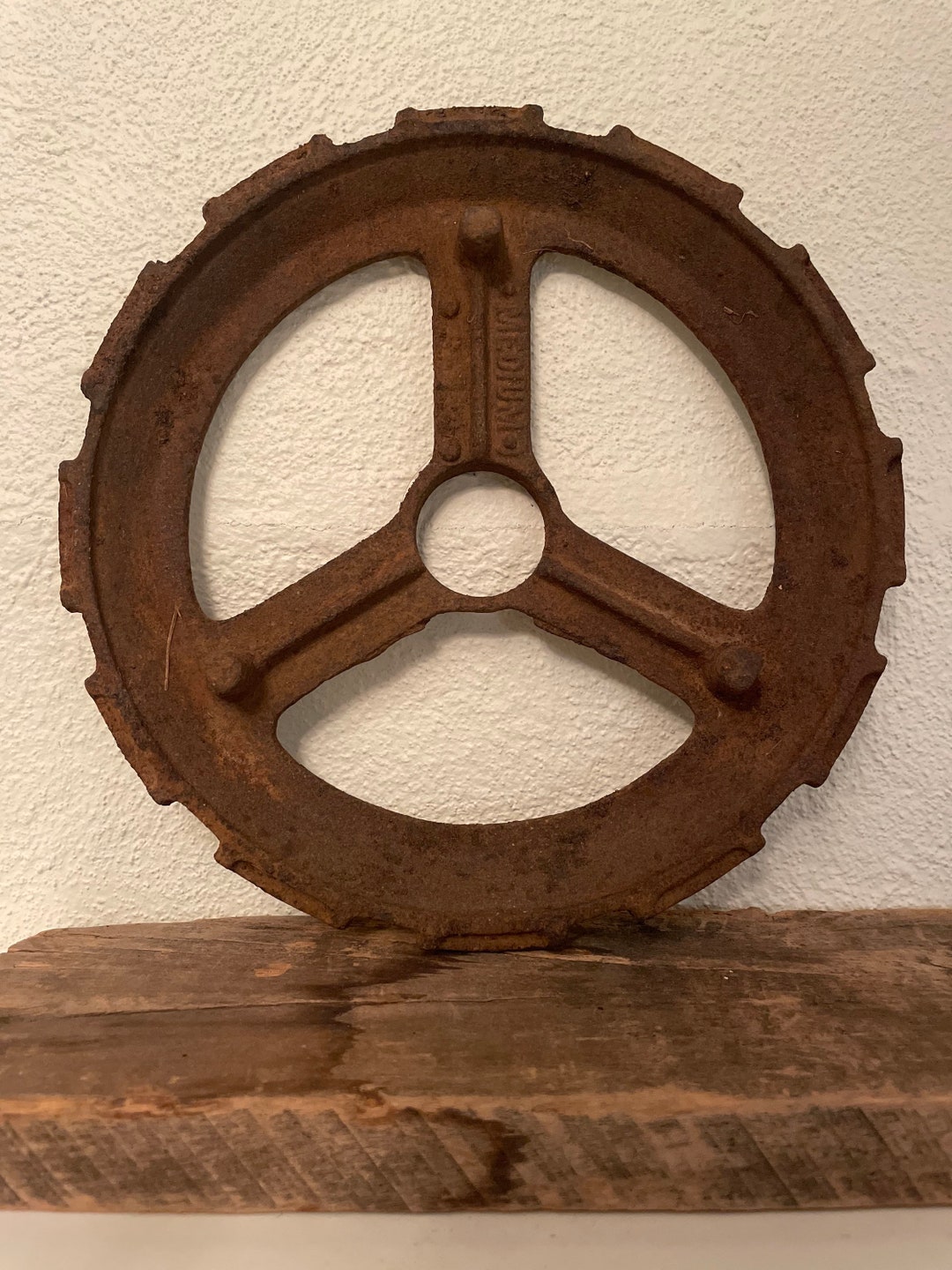 Antique Cast Iron Planter Seed Disc Retro Farm Decor Rustic Tractor ...