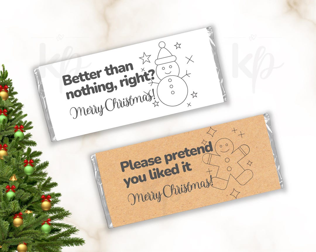 Christmas Chocolate Bar Wrappers | 10 Funny Printable Candy Bar Labels ...