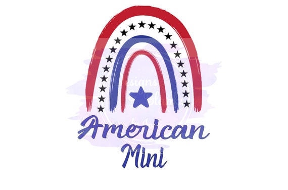 Patriotic American Mini Rainbow Flag Png Graphic Download | Etsy