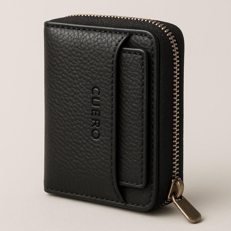Zippered Leather Wallet for Women, With Slide Out Card Holder, RFID ...