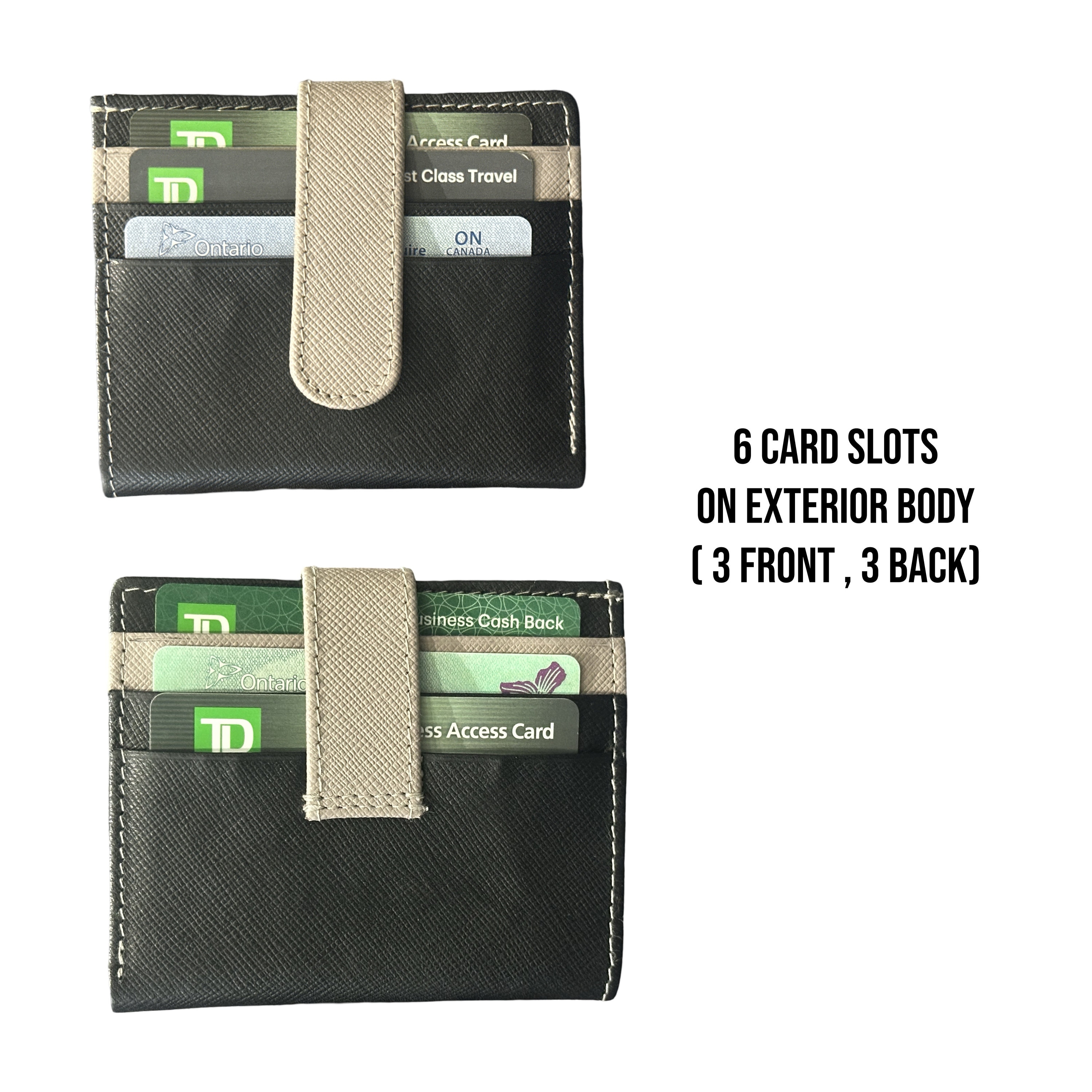 Saffiano Leather Slim Wallet: RFID Blocking, Loop Snap Closure - Etsy