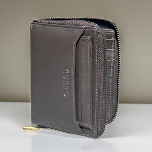 Zippered Leather Wallet for Women, With Slide Out Card Holder, RFID ...