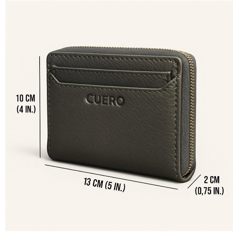 Zippered Leather Wallet for Women, With Slide Out Card Holder, RFID ...