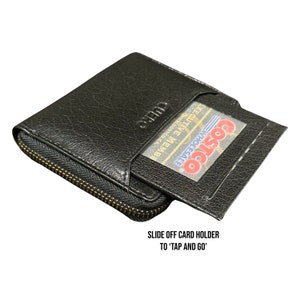 Zippered Leather Wallet for Women, With Slide Out Card Holder, RFID ...