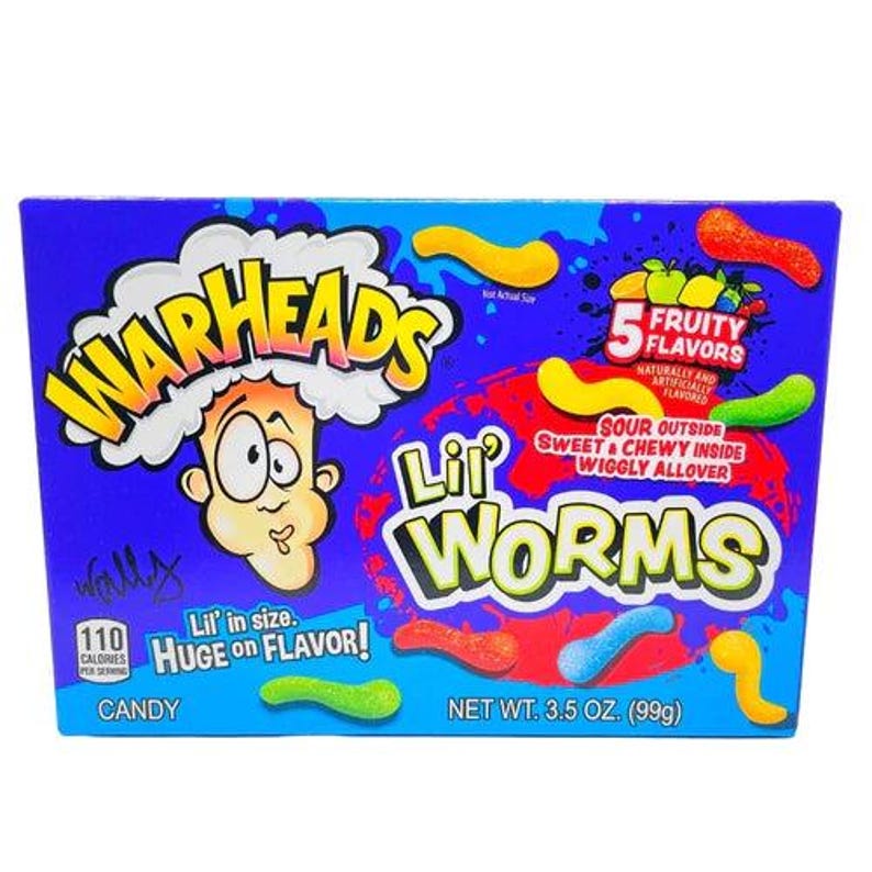 Warheads Lil Worms, Custom Candy, Candy Box, Specialty Candy, Curated ...