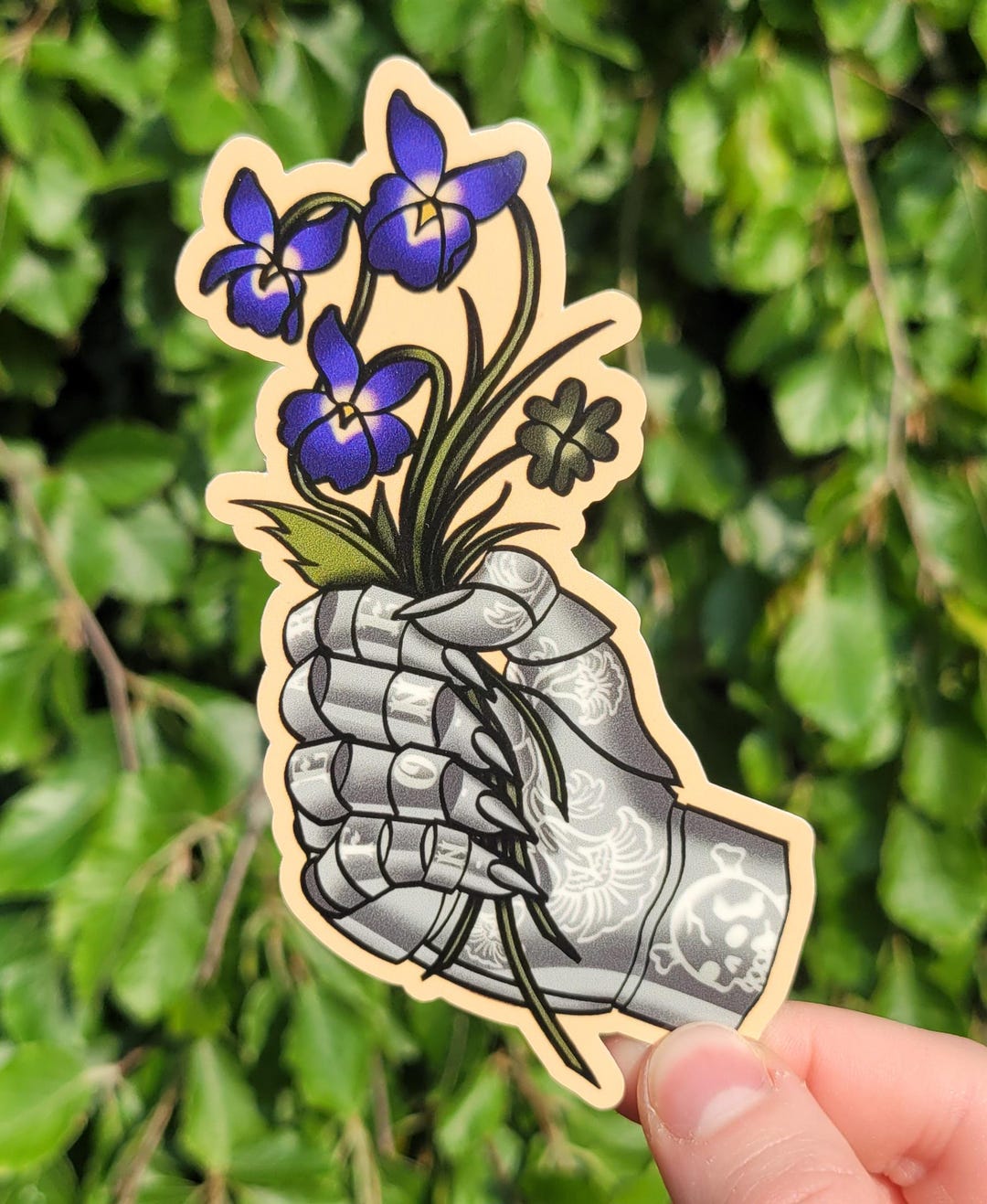 Fear None- Knight Flash || Medieval Floral, Sapphic Sticker ...