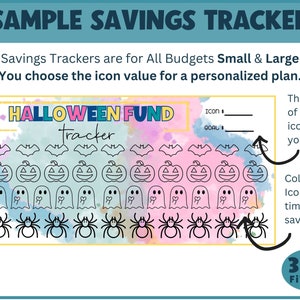 Halloween Mini Savings Challenge, Printable, Halloween Savings Tracker ...