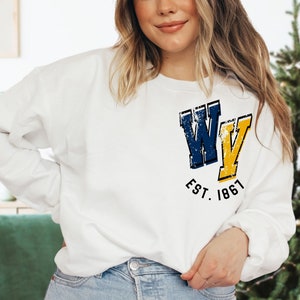 West Virginia Sweatshirt, WVU Sweatshirt College Apparel, Football ...
