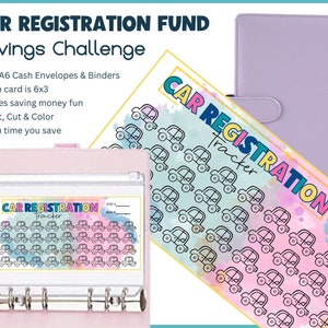 Car Registration Mini Savings Challenge, Printable Car Registration ...
