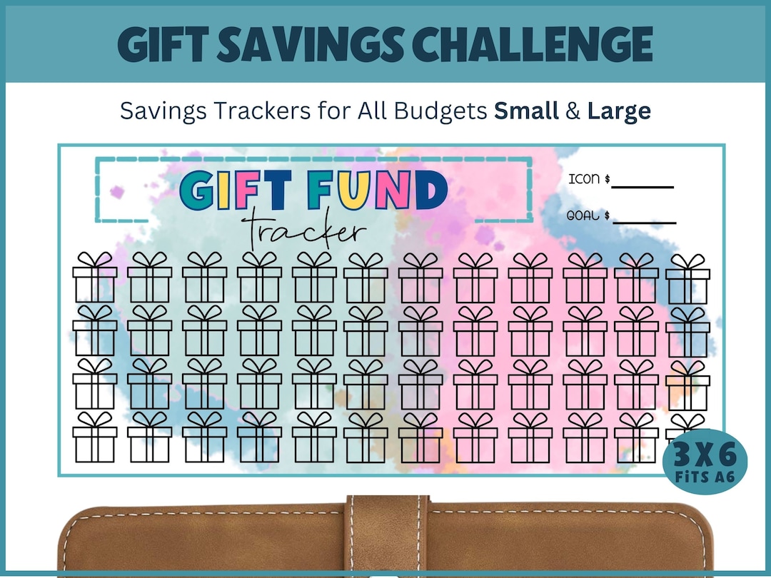 Gift Mini Savings Challenge, Gift Tracker, Gift Savings, A6 Budget ...