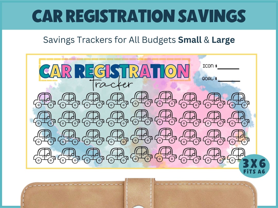 Car Registration Mini Savings Challenge, Printable Car Registration ...
