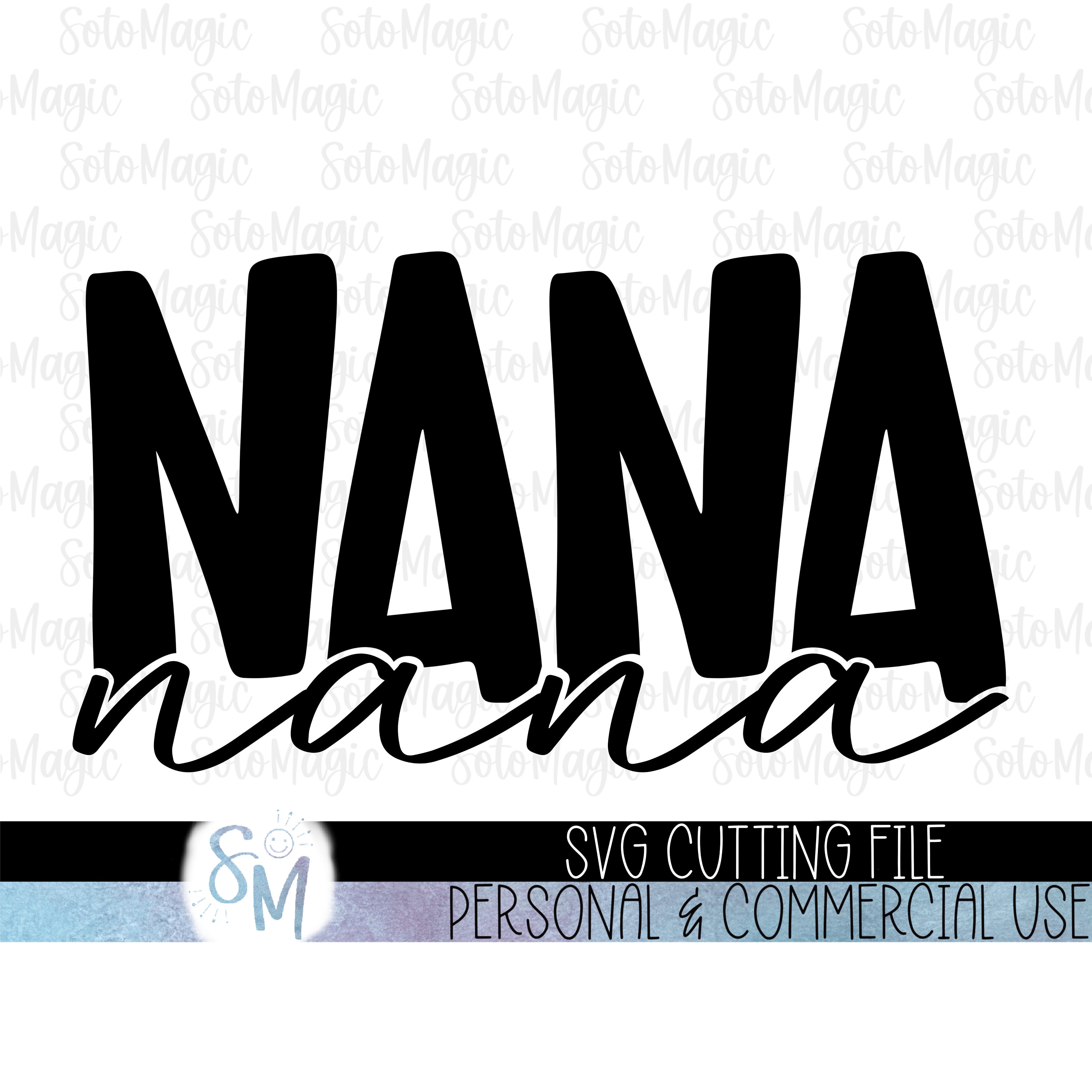 Double Nana Svg Cutting File Nana Design Mothers Day Etsy