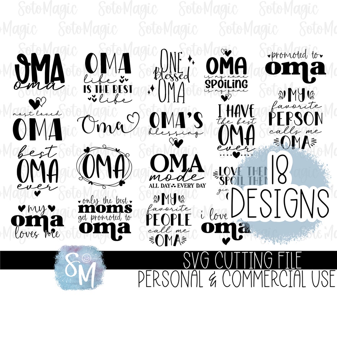 18 Oma SVG Cutting File Bundle Mothers Day Designs Oma Designs Digital ...