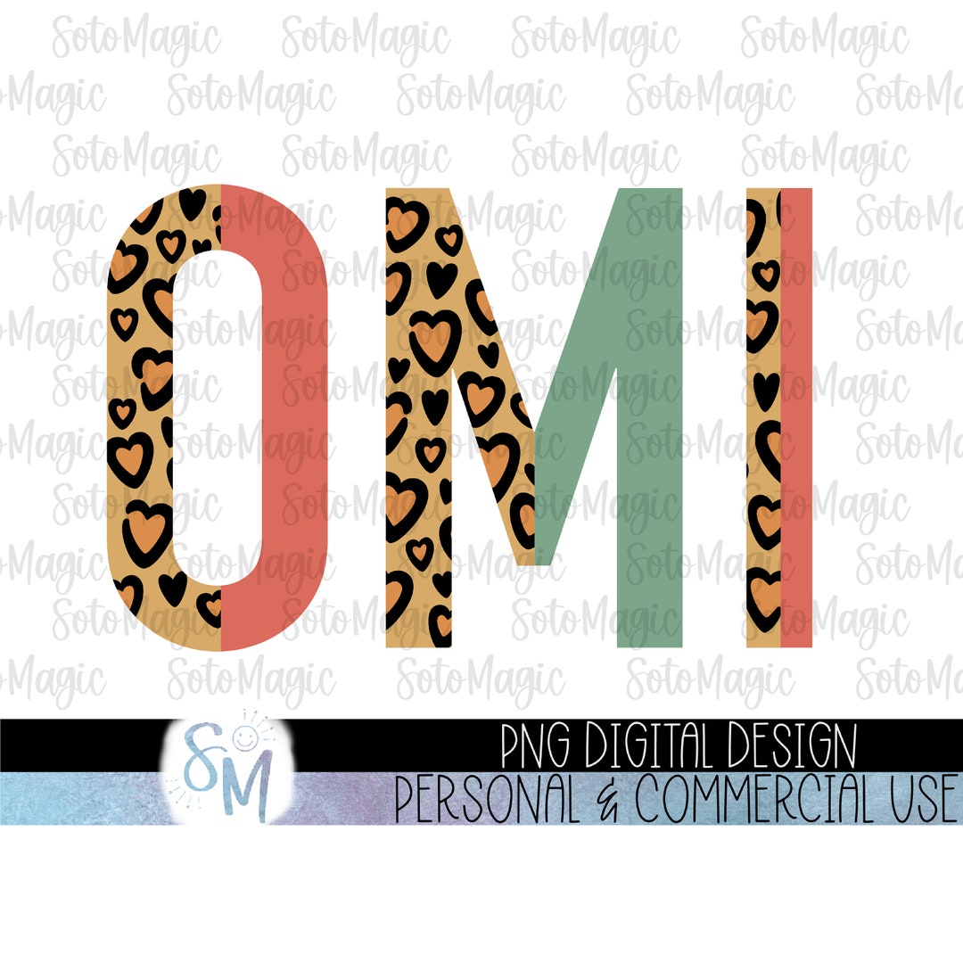 Heart Leopard Omi PNG Omi PNG Sublimation/waterslide/print&cut/digital ...