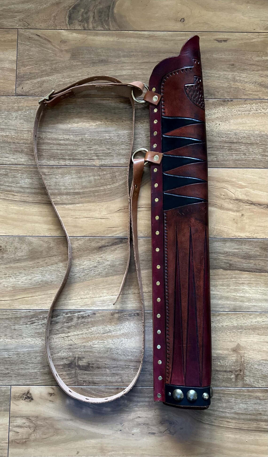 Archery Native American Handmade Leather Side Hip Arrow Quiver Mughal ...