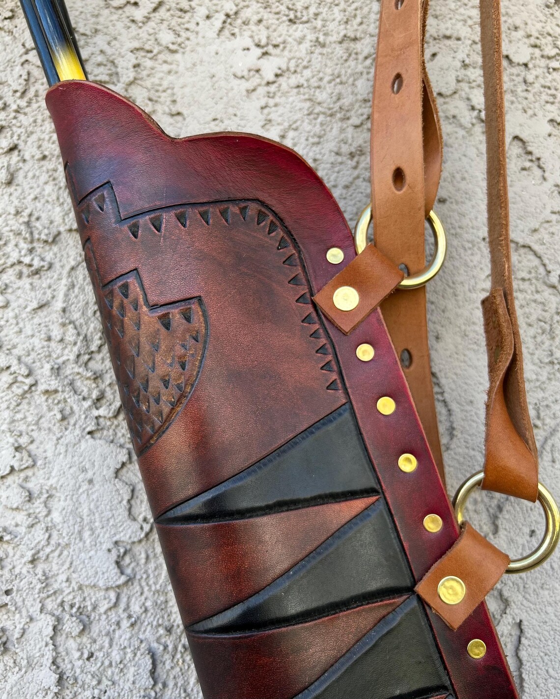 Archery Native American Handmade Leather Side Hip Arrow Quiver Mughal ...