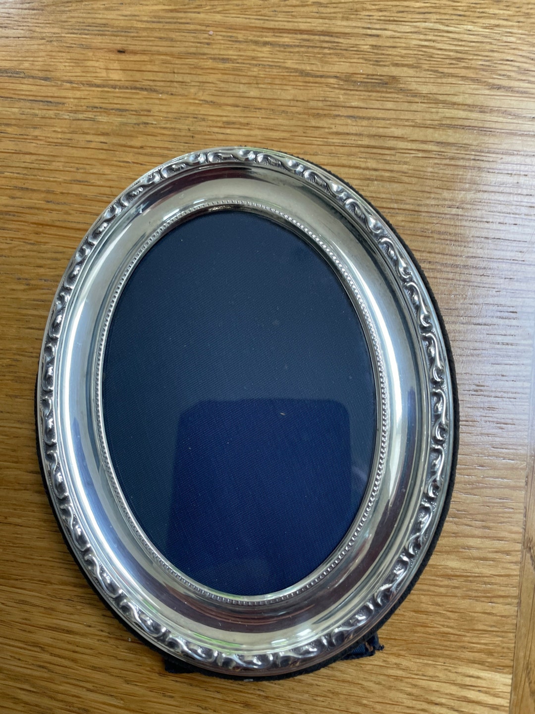 KA426 Vintage Oval Silver Frame 1991 Decorative Inner & Outer Borders ...