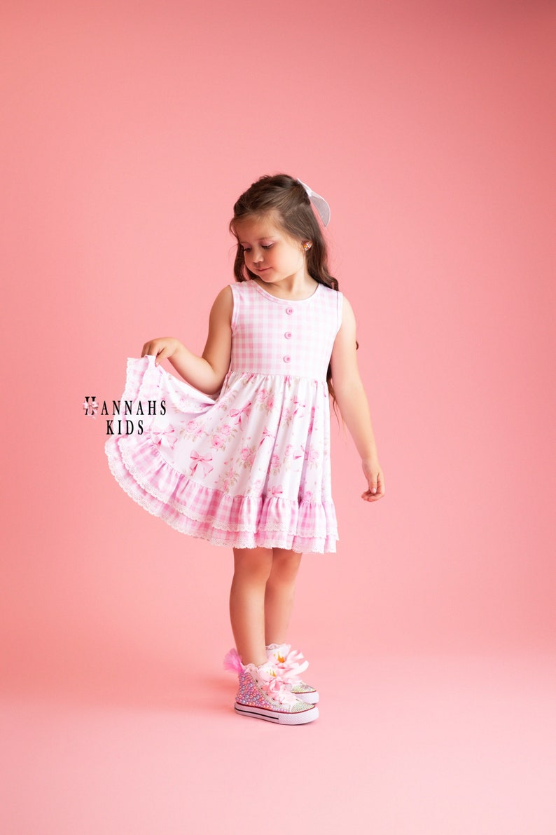 Girls Pink Dress,girls Twirl Dress, Baby Dress, Birthday Dress, Girls ...
