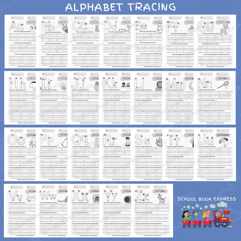 ABC Alphabet Tracing, Writing and Activities Workbook 95 Pages of Fun ...