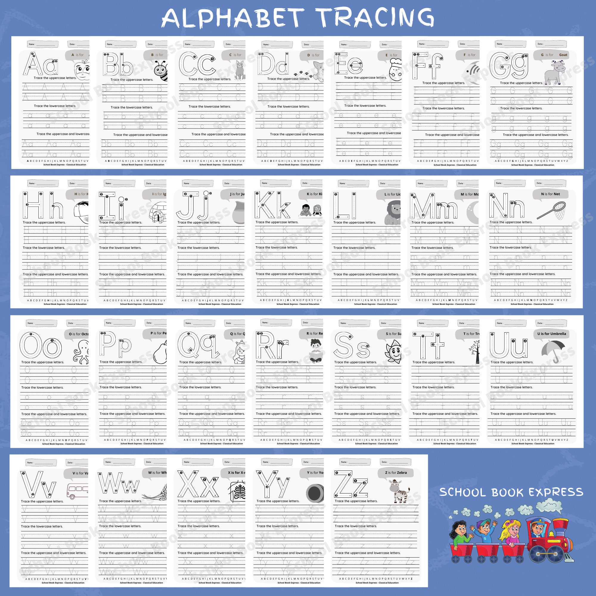 ABC Alphabet Tracing, Writing and Activities Workbook 95 Pages of Fun ...