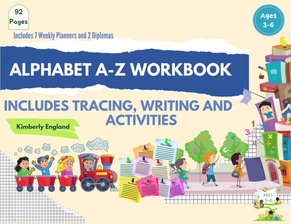 ABC Alphabet Tracing Writing and Activities Workbook 95 Pages - Etsy