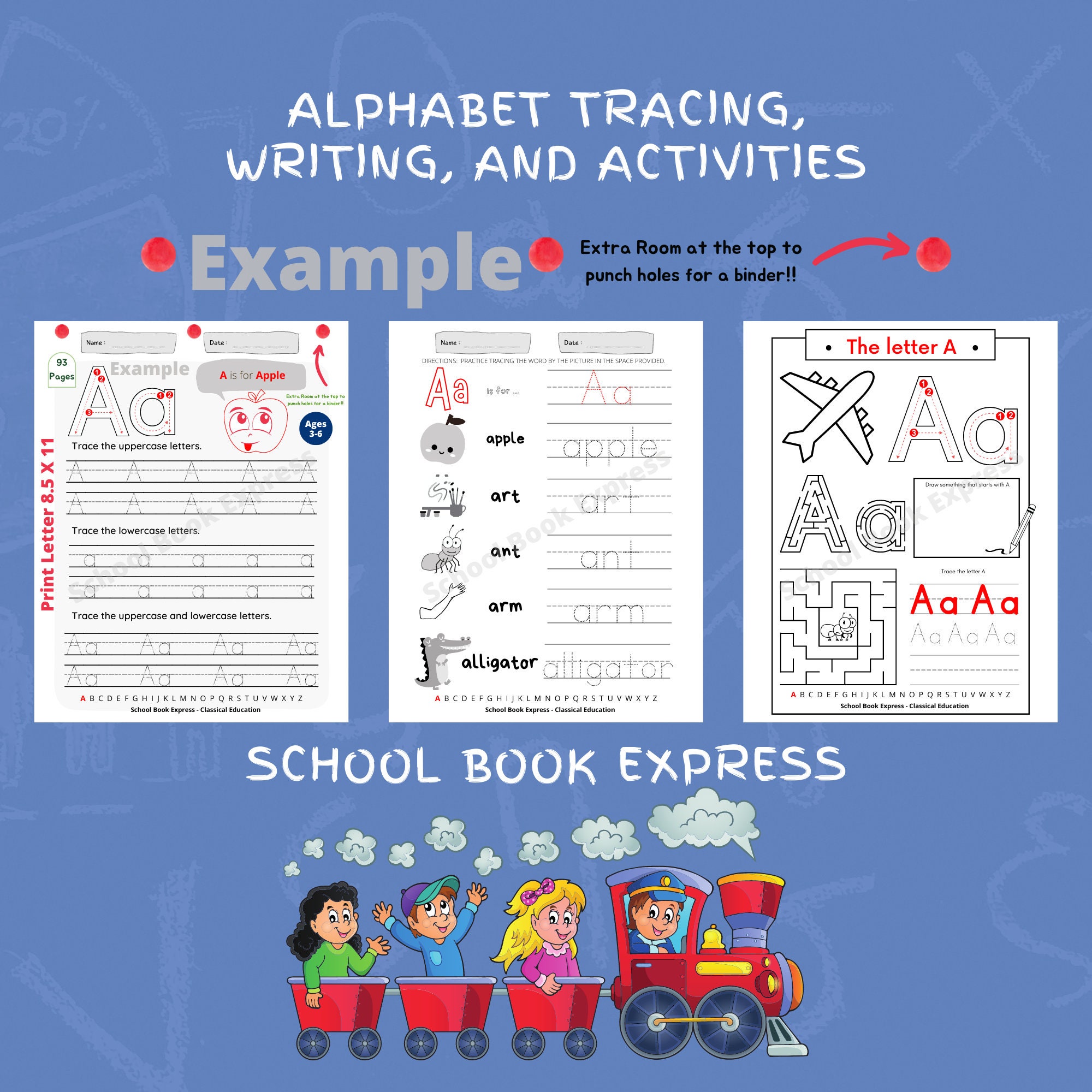 ABC Alphabet Tracing, Writing and Activities Workbook 95 Pages of Fun ...