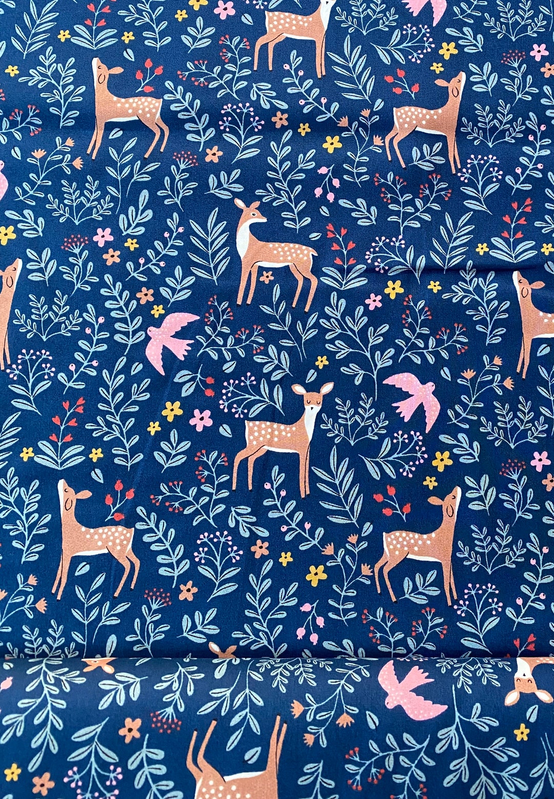 Popeline Rehe Dunkelblau - Etsy