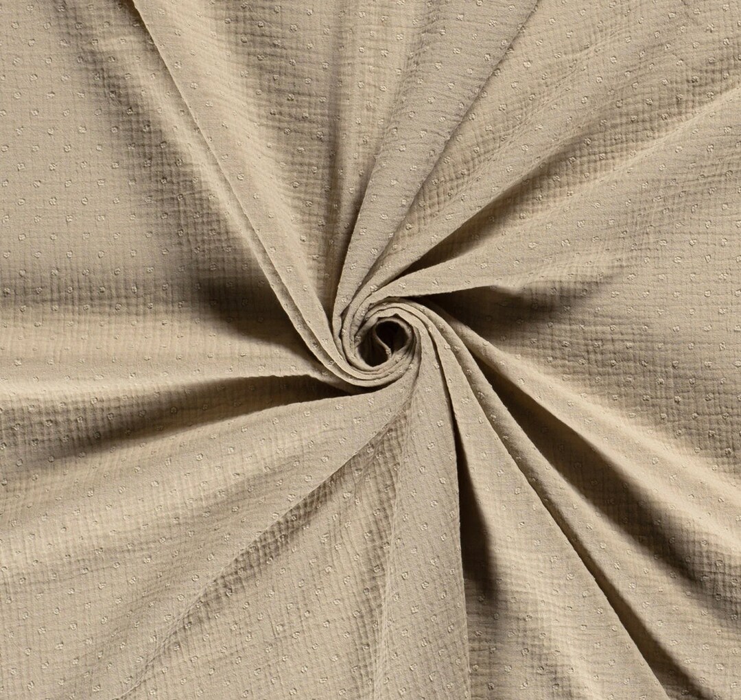 Muslin Fabric Dobby Dots Beige Natural Double Gauze From 0.5 M - Etsy