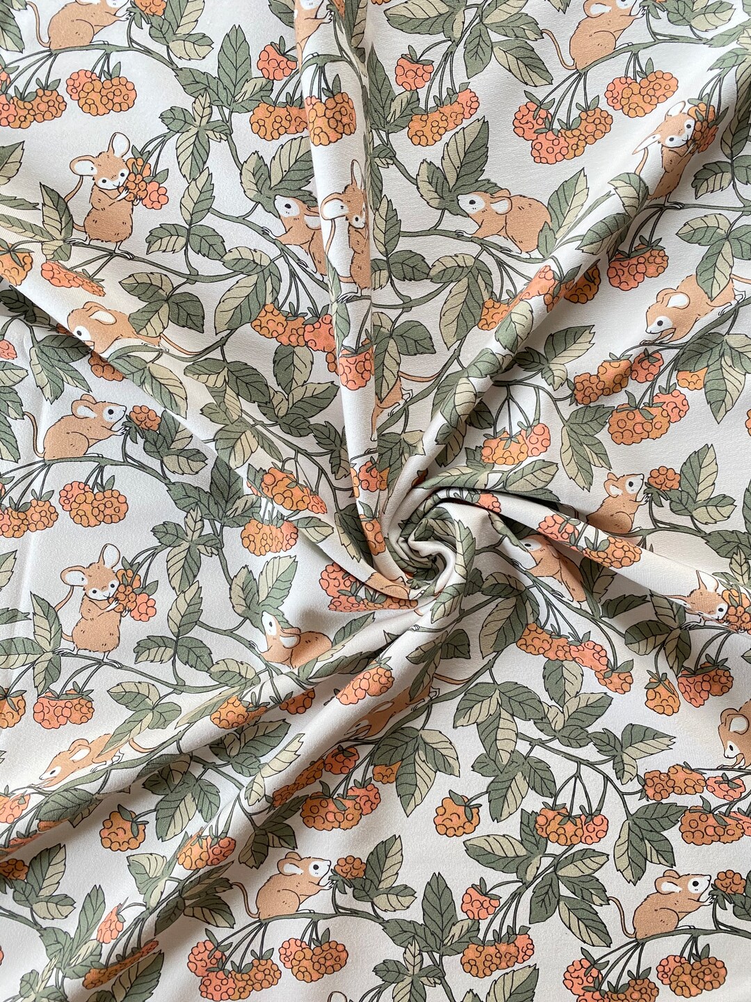 French Terry Family Fabrics Blackberry Mice, Sweat Fabric, Children's Fabric, Winter Jersey ...